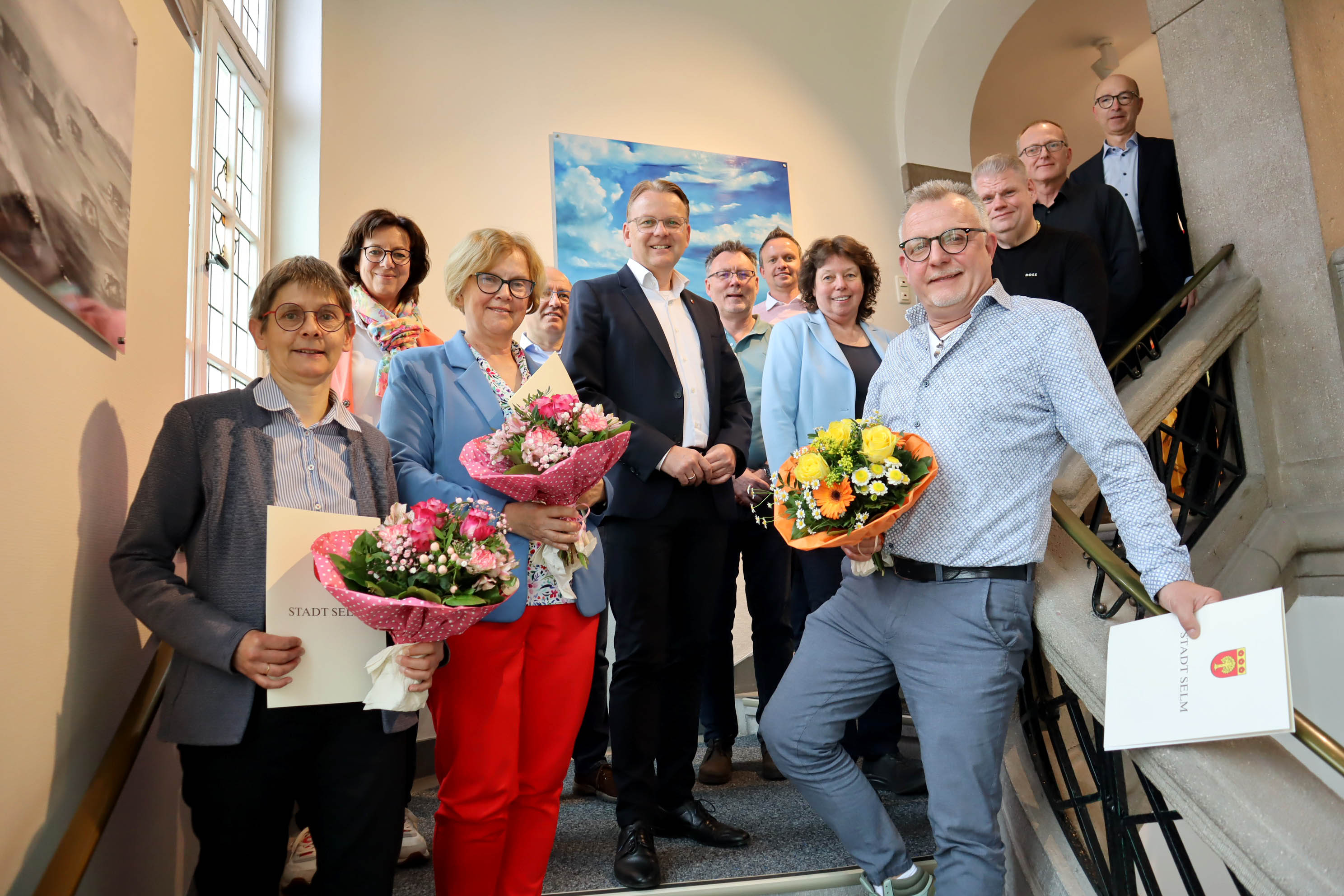 Margit Breiderhoff, Petra Sommer und Ingo Heise wurden unter anderem durch Bürgermeister Thomas ...